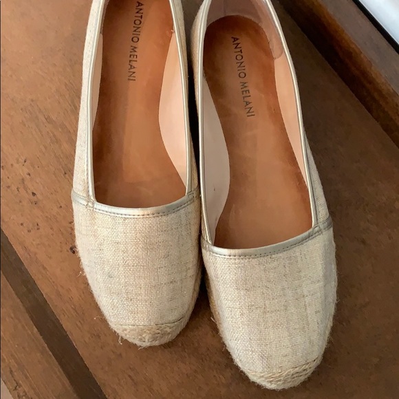 ANTONIO MELANI | Shoes | Pale Gold Canvas Espadrilles | Poshmark